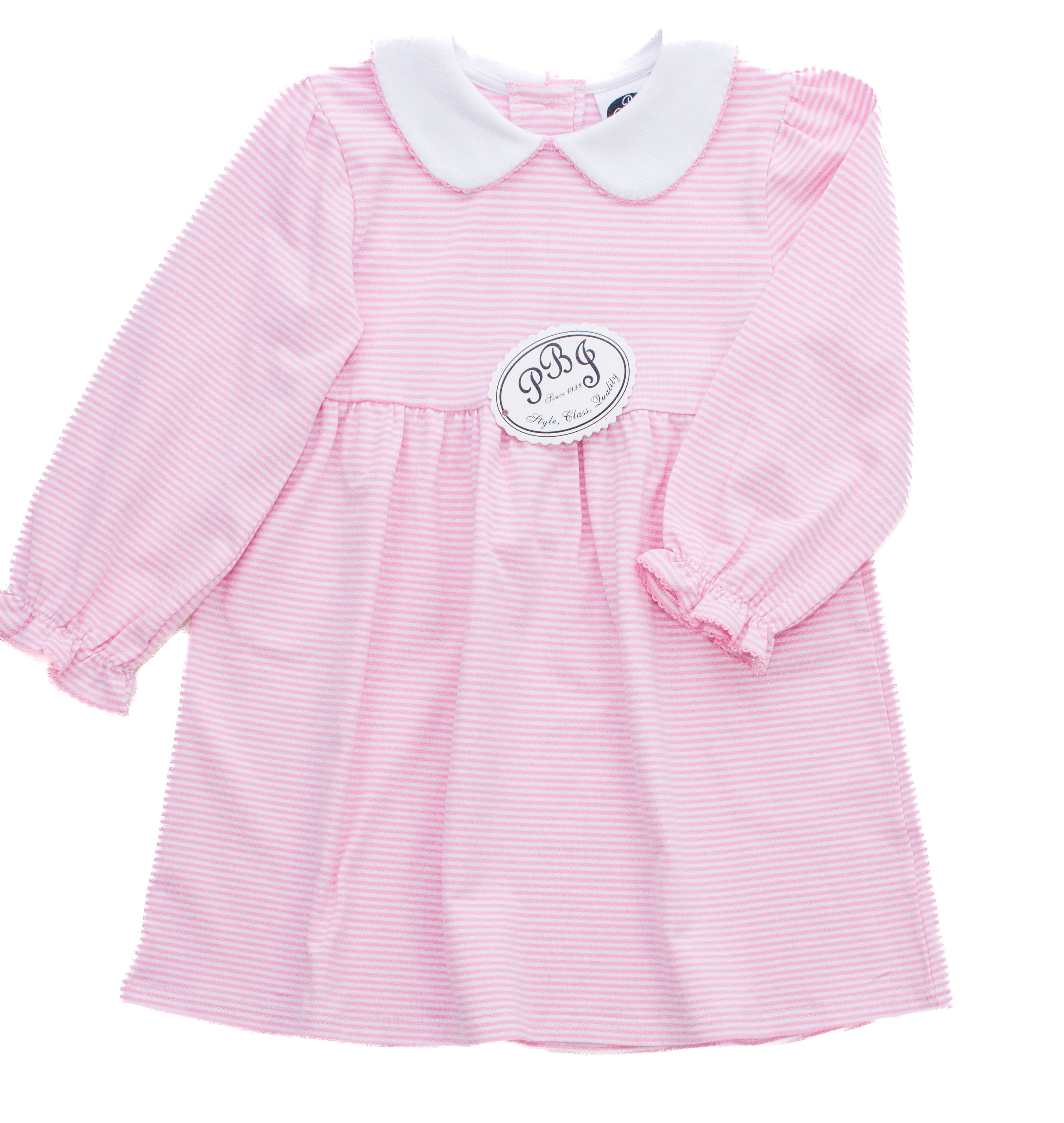 Lizzy Dress LS Pink Stripes – PBJ LLC